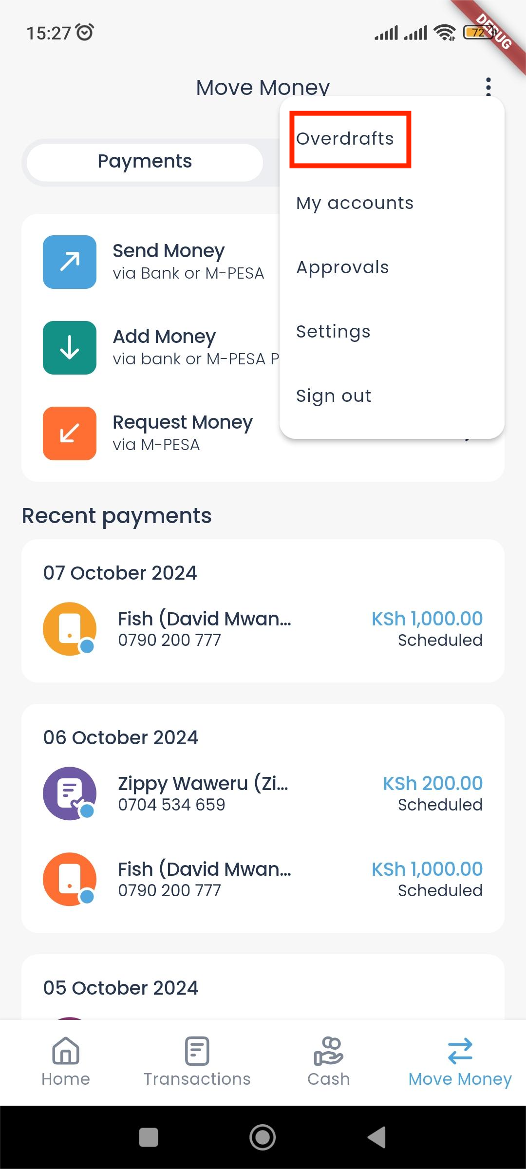 How to opt in to overdraft – Mobile app guide – Kopo Kopo Support