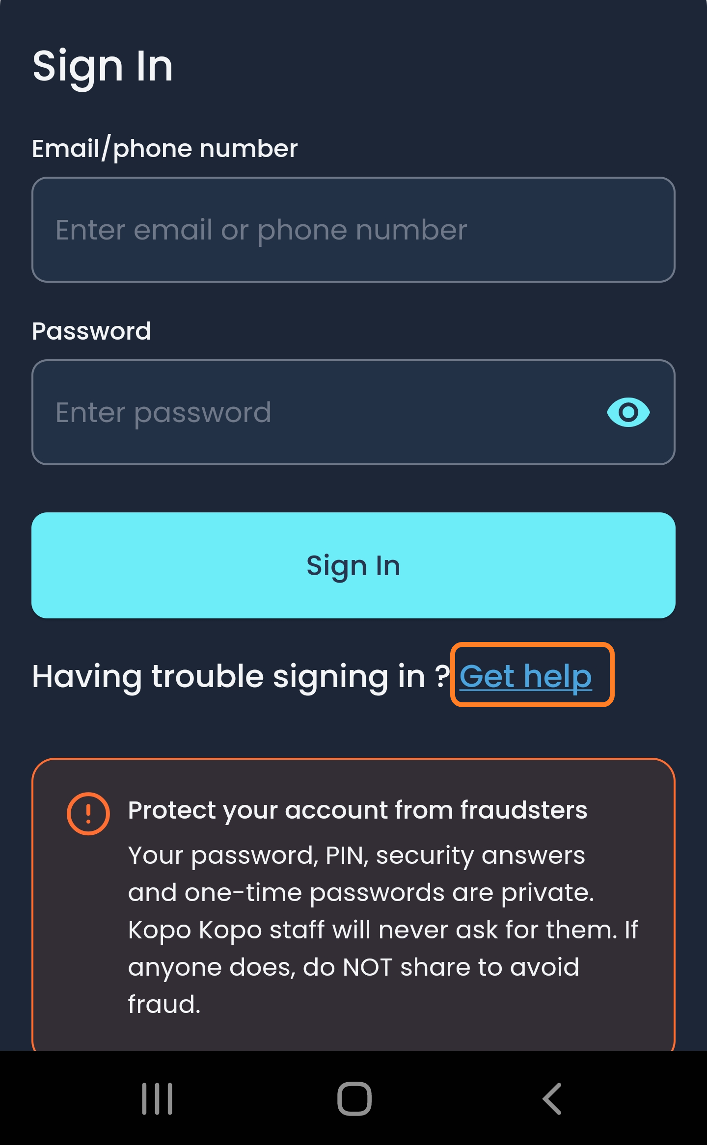 I forgot my password - Mobile app guide – Kopo Kopo Support