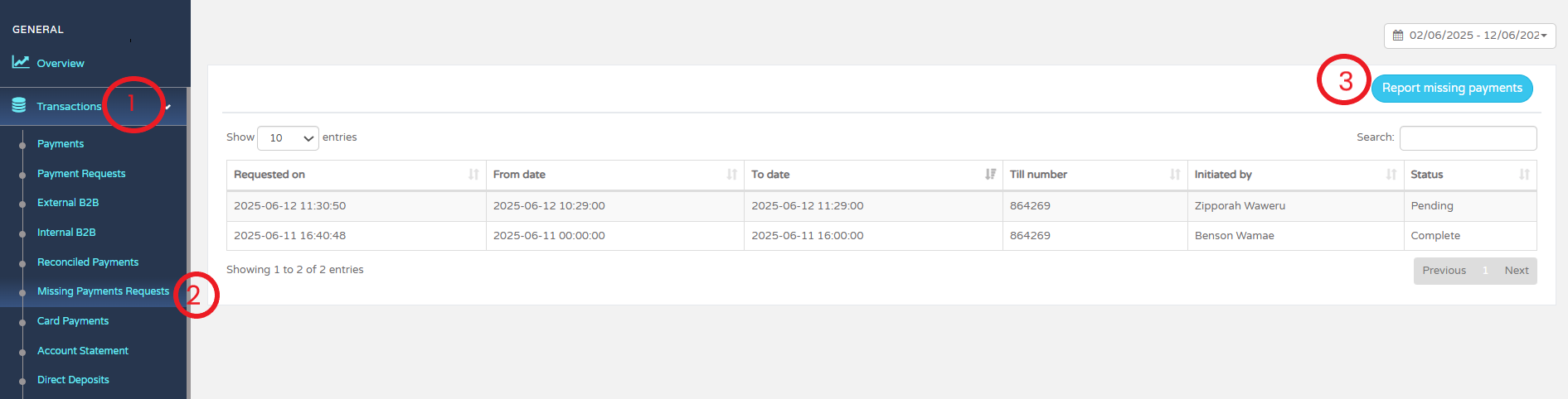 How to report missing payments - Web guide – Kopo Kopo Support